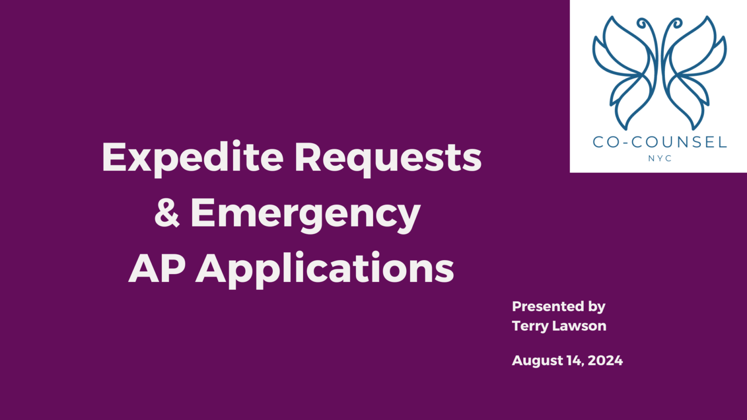 Expedite Requests & Emergency Applications – Co-Counsel NYC